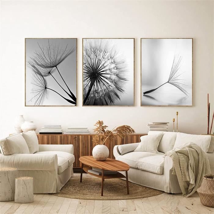 Lot De 3 Posters Design Muraux Pissenlit Sans Cadre Impression Sur ...