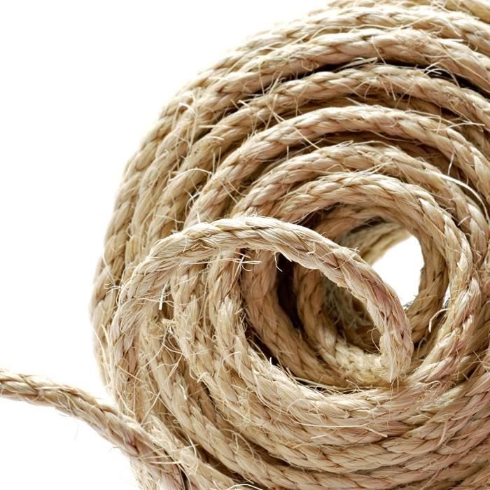 Corde de jute naturelle 4 plis 6 mm d'épaisseur 100 % jute naturelle ...