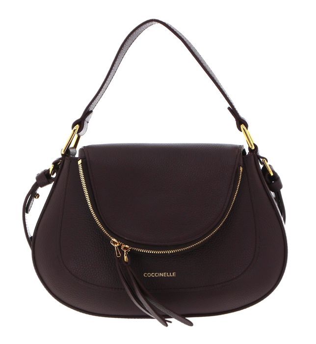 COCCINELLE Sac à épaule brun foncé en cuir pour femme - Coccinelle Sole ...