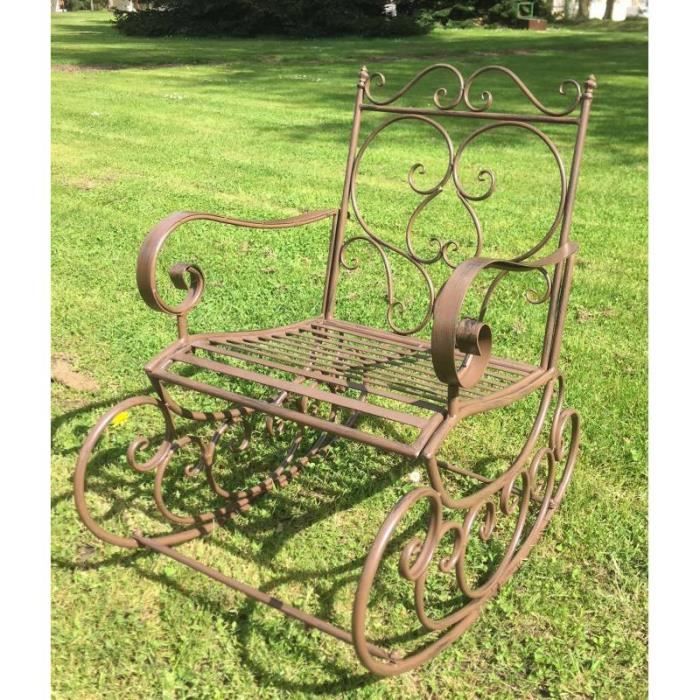 Rocking Chair - L'HERITIER DU TEMPS - Fauteuil de Jardin - Fer Patiné ...