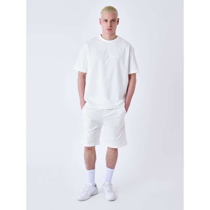 Short classique brodé - PROJECT X PARIS - Homme - Blanc cassé - Coupe ...