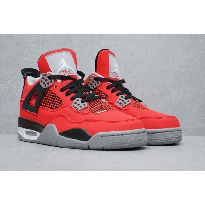 SNEAKERS X Airs-Jordans 4 Retro High Running Femme Homme Taureau Rouge ...