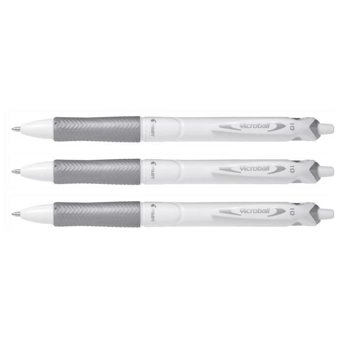 Stylo bille rétractable - PILOT - ACROBALL PURE WHITE - 1.0 mm - Encre ...