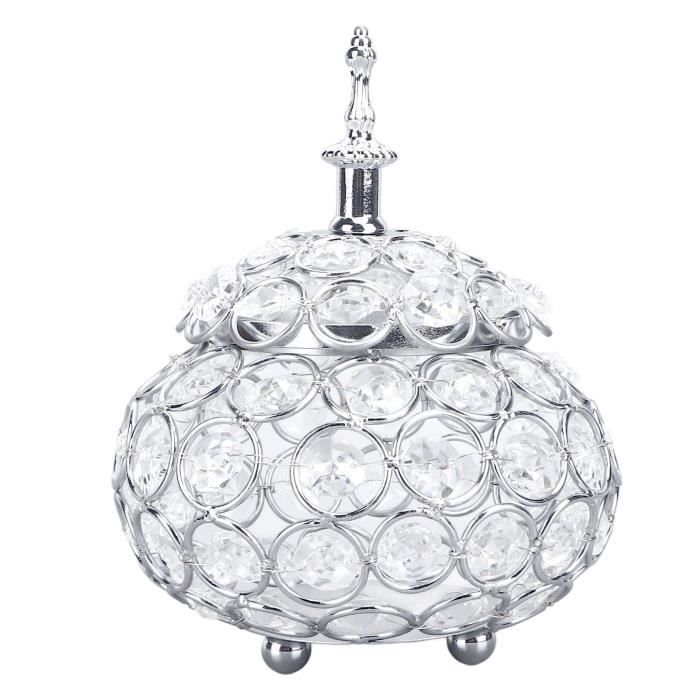 TMISHION Boîte de rangement en cristal Galvanoplastie fer forgé cristal ...