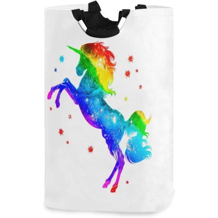 Panier À Linge Pliable Avec Poignée Et Motif Licorne Arc-En-Ciel[H3251 ...