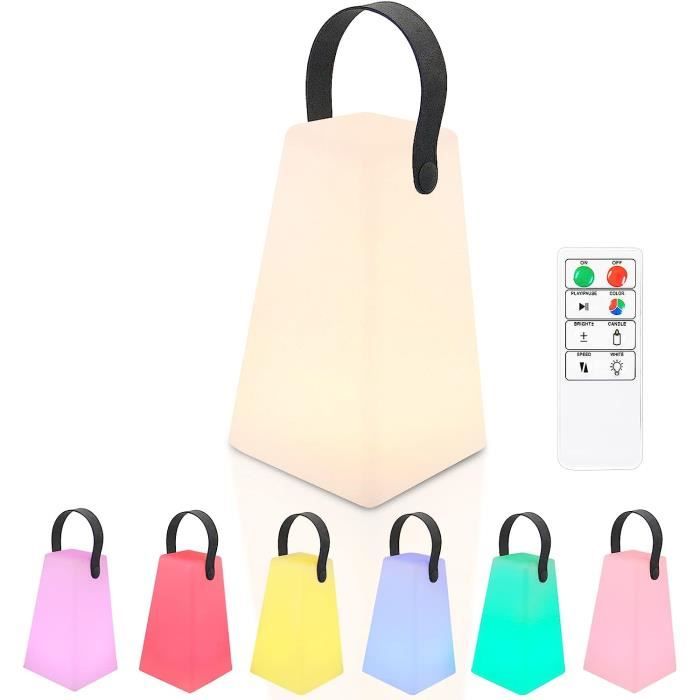 Lampe De Table Rechargeable Led 8 Couleurs Lanterne Lumière Blanche De ...