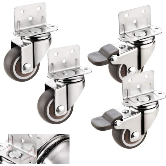 Roulettes, Roulette De Meuble En Caoutchouc,Roue Pivotante À Angle ...