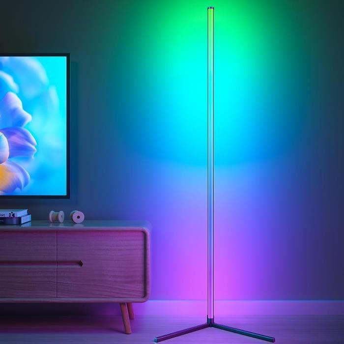 165Cm Lampadaire Sur Pied Salon, Rgb Lampe Sur Pied Avec App Contrôle Et Télécommande, Musique ...