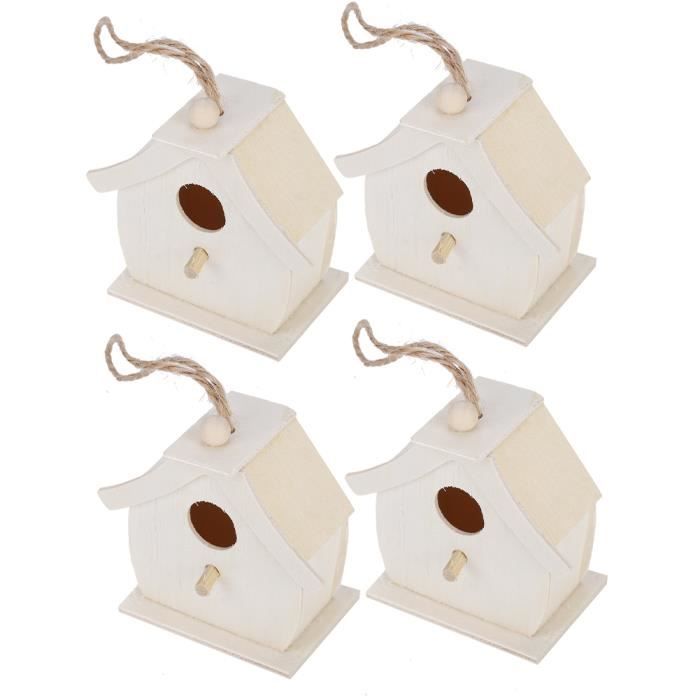 DUO nichoir extérieur 4pcs mini maison d'oiseaux en bois suspendus ...