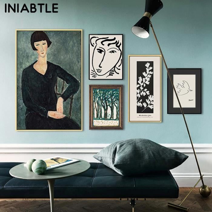 Affiche de dessin classique de Picasso amedoo modgliani, croquis ...