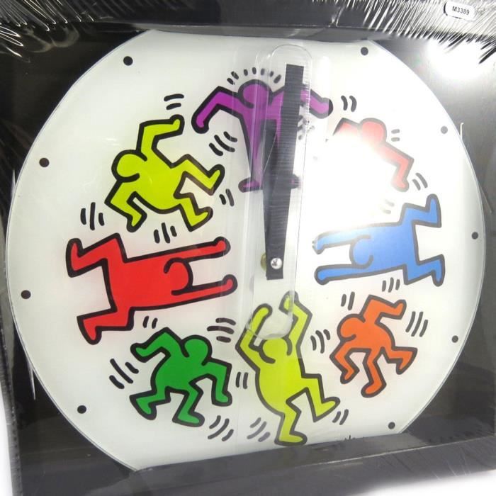 Keith Haring [M3389] - Horloge Murale Keith Haring (30 cm) - Cdiscount ...