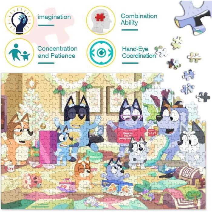 Bluey Puzzles Pour Adolescents Adultes 1000 Pieces Dessin Animé Puzzles ...