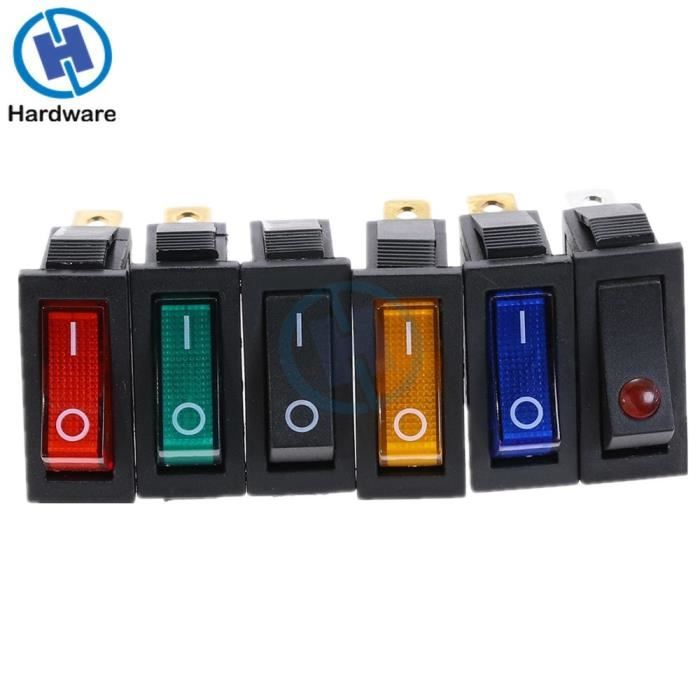 Couleur 2p Interrupteur à bascule SPST KCD3 220V, marche-arrêt ...