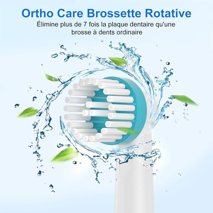 8 Têtes Brossette De Rechange Ortho Care Et 8 Têtes Brossette De ...