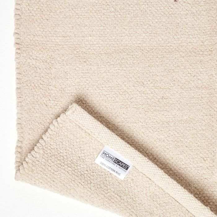 Tapis Coton Chenille Uni - Coloris Naturel 110 x 170 cm - Cdiscount Maison