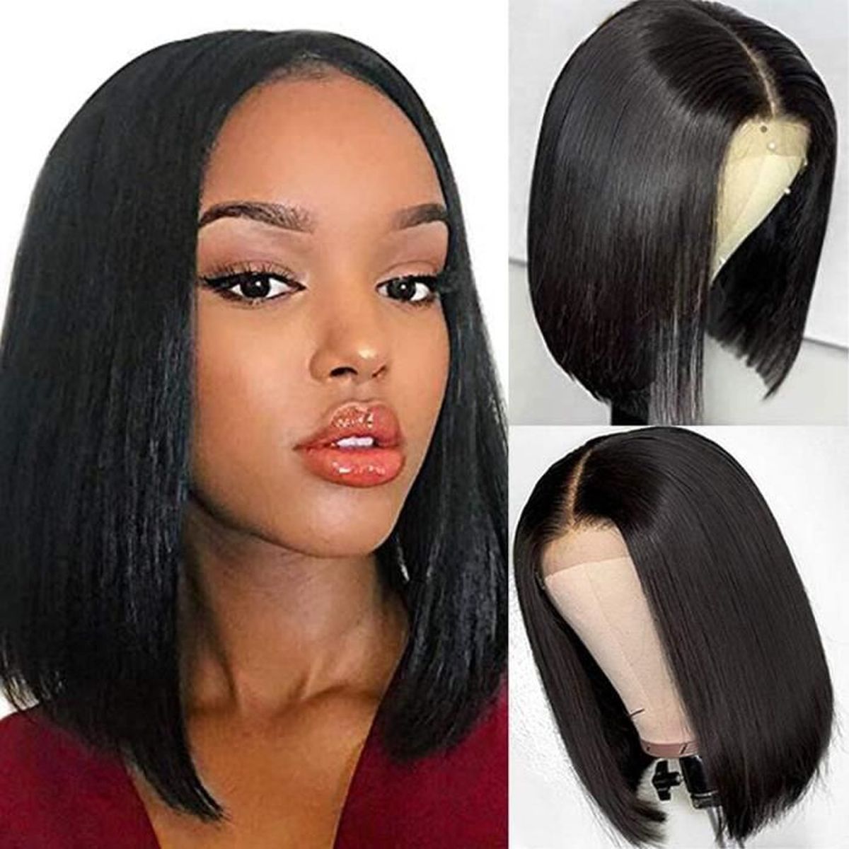Perruque Femme Perruque Naturel Courte Perruque Lace Wig Naturelle ...