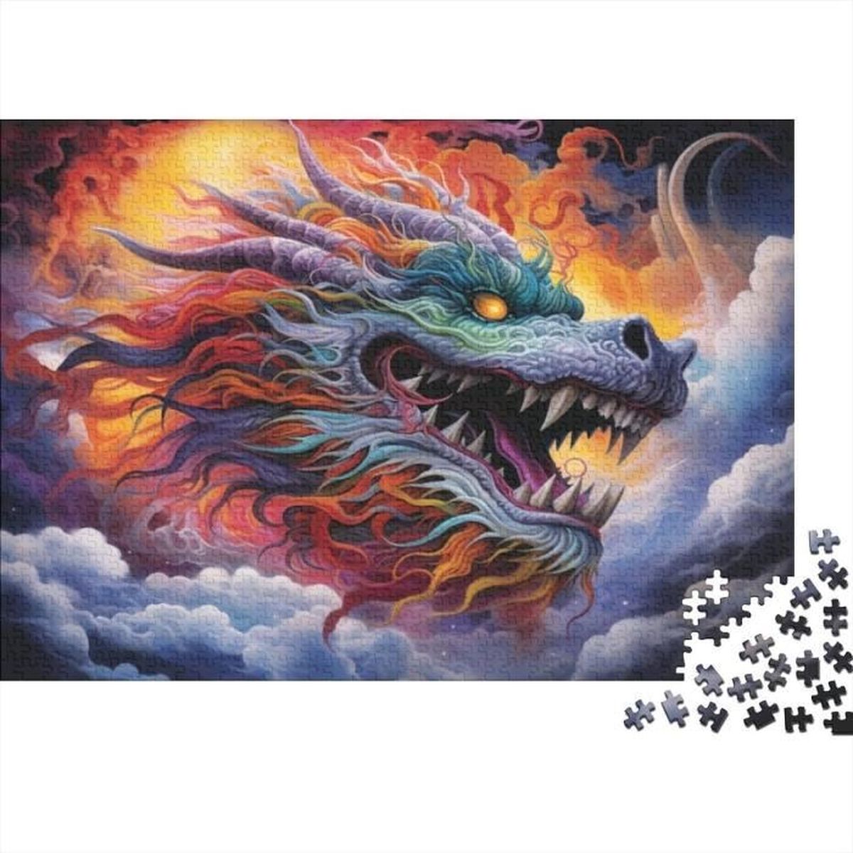 Puzzles de 1000 pièces Dragons colorés asiatiques pour Adultes et ...