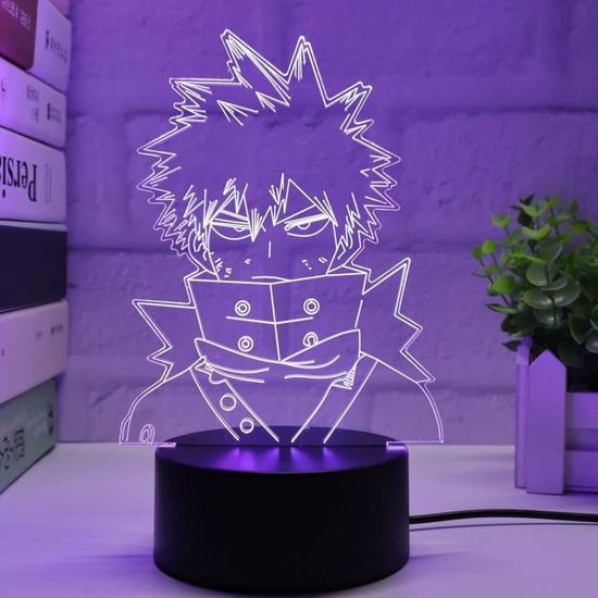 My Hero Academia Veilleuse Led Mha 3D Illusion Lampe Avec Télécommande ...
