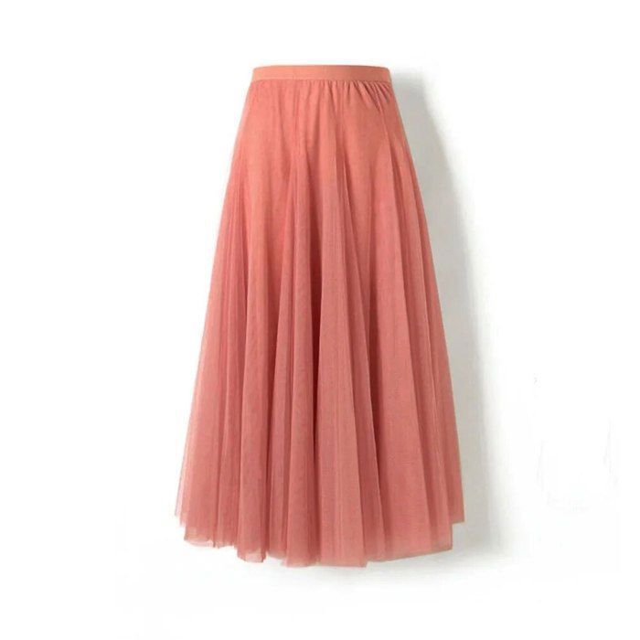 Jupe Coréenne Simple en Tulle pour Femme,Couleur Unie,Ligne A,Taille ...