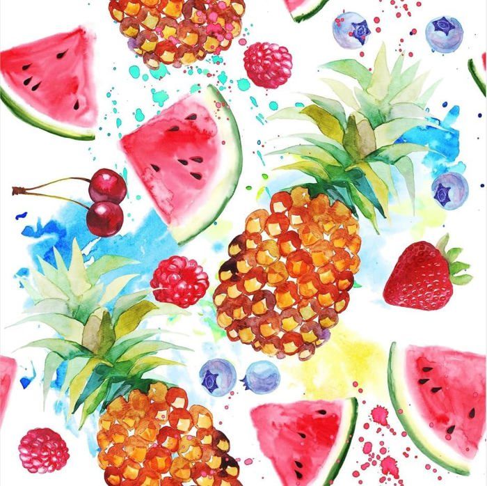Colourful Fruits Wallpaper300 * 44.5cm Thicken Peel and Stick Wallpaper ...