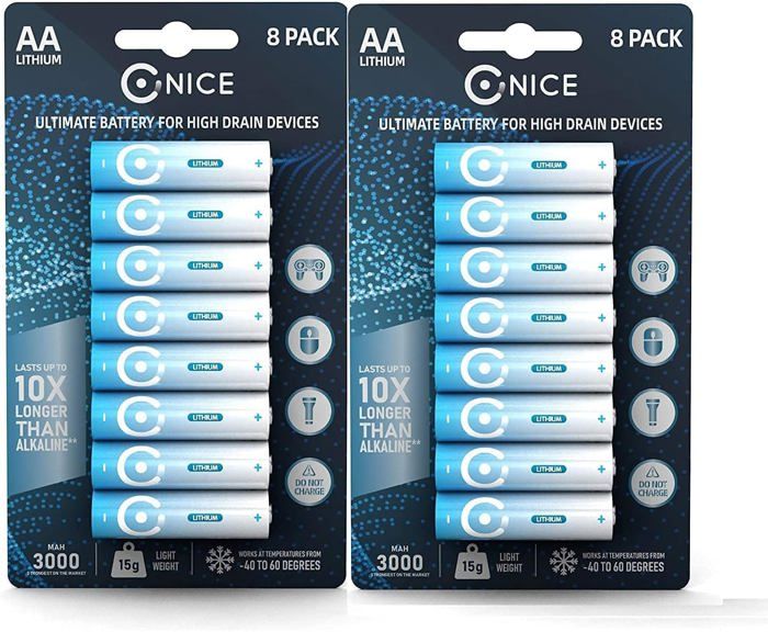 (Pack De 16) AA Piles Lithium Mignon L91 3000mah Non rechargeable1,5V ...