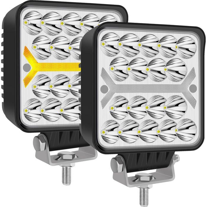 Lampes de Travail LED - SUFEMOTEC - Lumière Jaune - 12V - Pack de 2 ...