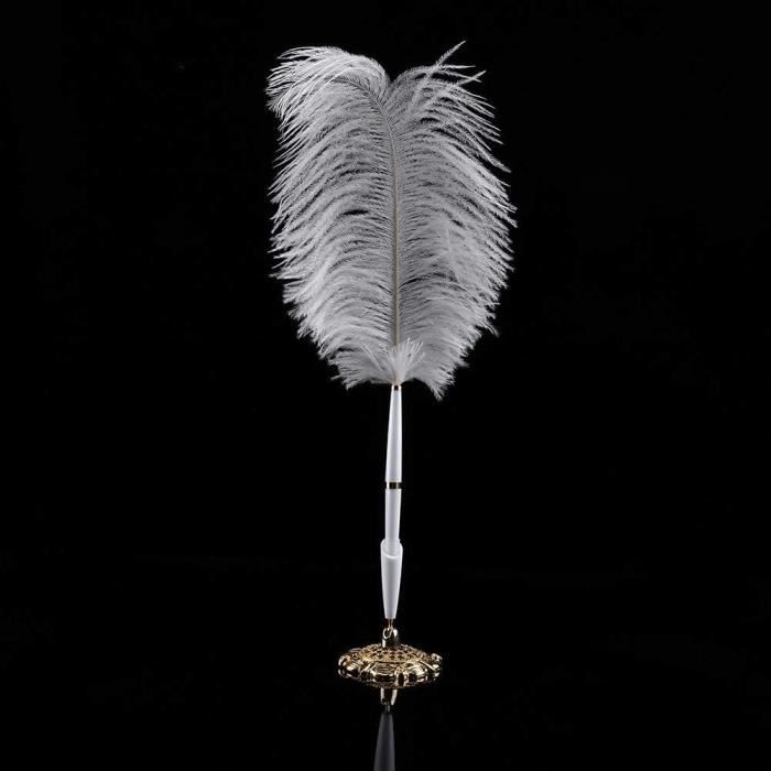 Plume Signature Stylo, 2 Couleurs Plume D'Autruche Mariage Plume ...