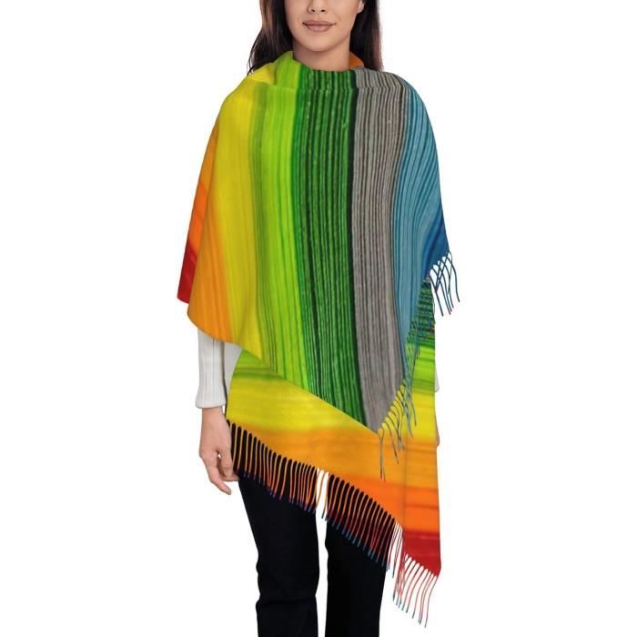 Écharpe Rouge Et Blanche Avec Imprimé Drapeau À Rayures Et Pompons Pour ...