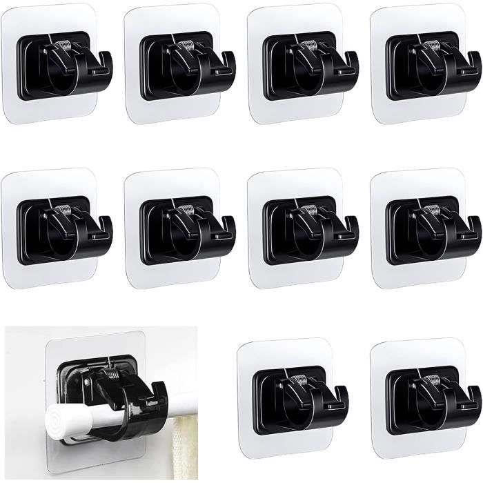 10 Supports de Tringle à Rideau Autocollants sans Perçage Accroche ...