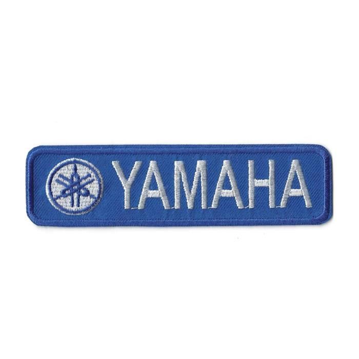Patch moto - Yamaha - Rectangulaire - Bleu et blanc - 12x3cm - Ecusson ...
