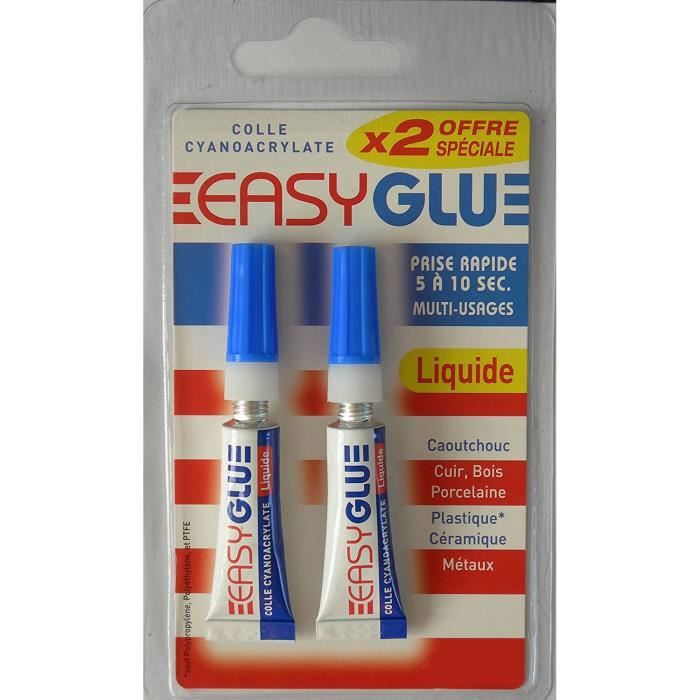 33310006 Easy Glu Liquide 2 Tubes Colle cyanoacrylate, Transparent, 2 x ...