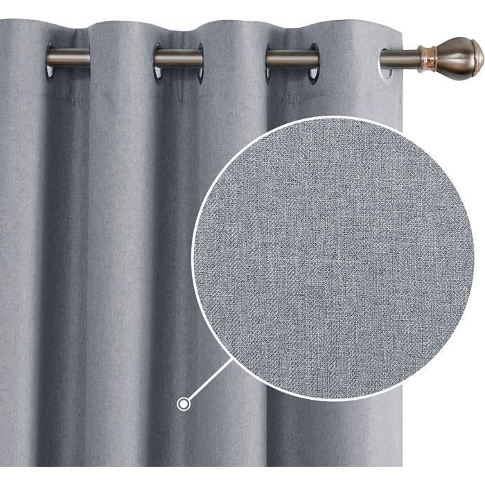 Lot de 2 Rideau Thermique Isolant Anti Froid Rideau Occultant Complet à ...