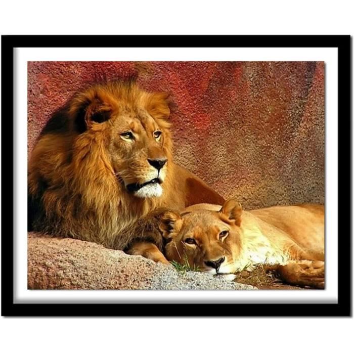 Peinture Diamant Lion, 5D Enfant Diamond Painting Kits Complet ...