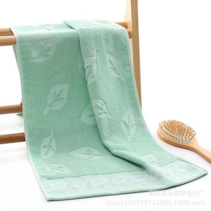 Serviette de bain,Motif en feuilles de coton 40x95cm,serviette de bain ...