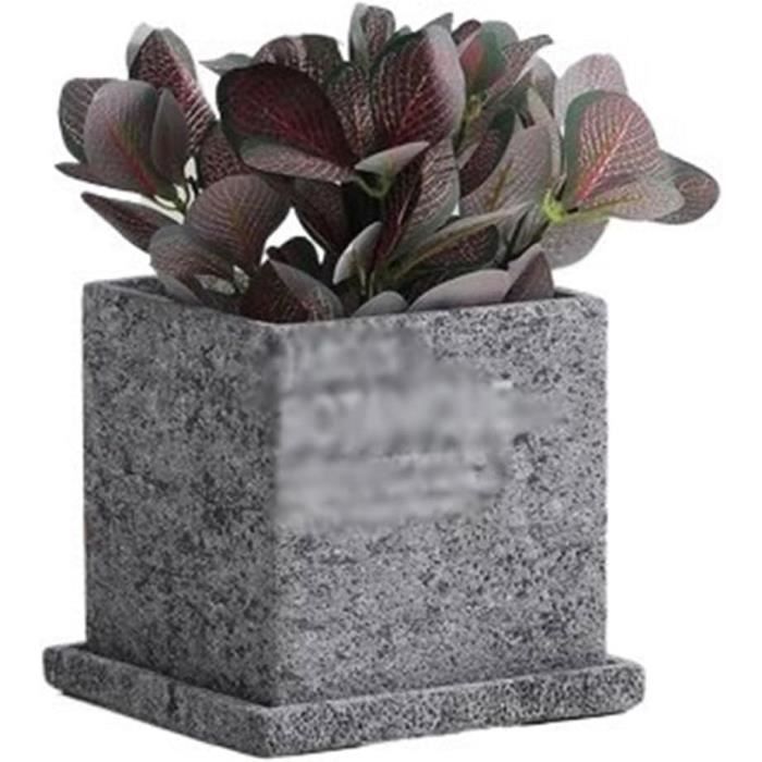 Pot De Fleur Jardinière En Ciment Simple Et Créative, Carré Vert ...