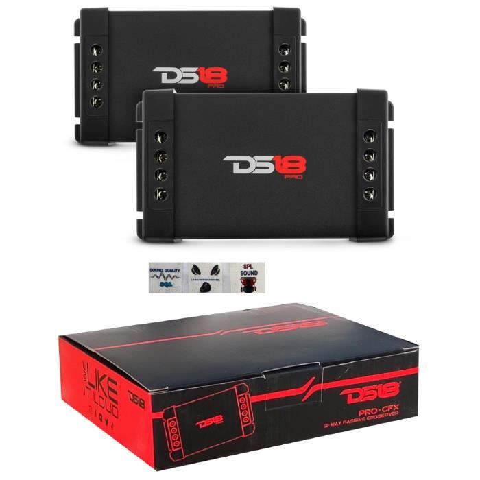 2 crossover passifs DS18 PRO-CFX 2 voies avec sélection de sensibilité du tweeter 0;-3 dB;-6 dB ...