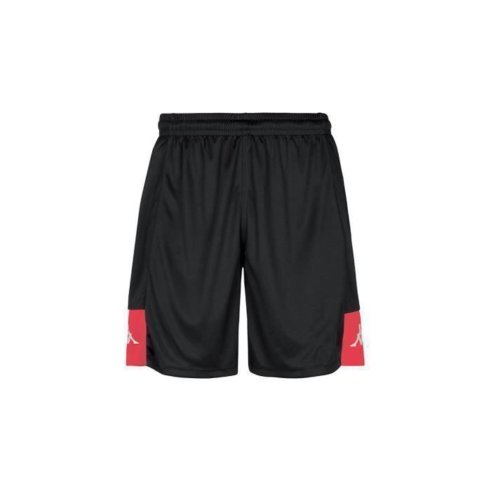 Short enfant - Kappa - Daggo - Multisport - Noir/Rouge - 100% polyester ...