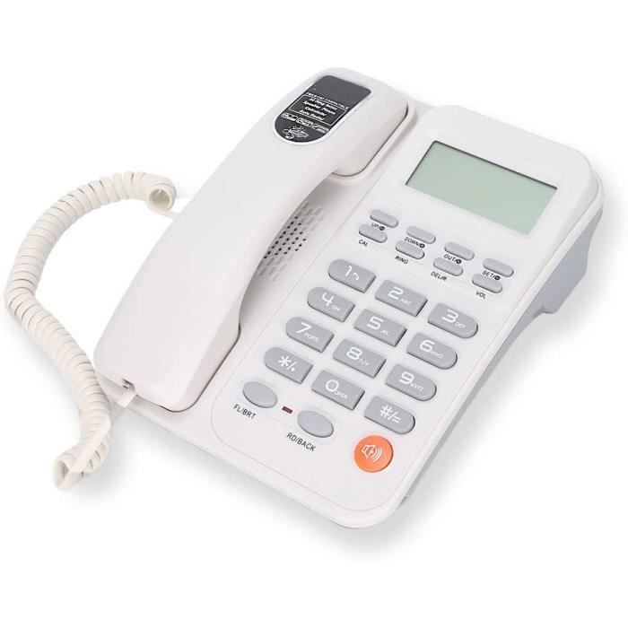 Téléphone De Bureau Fixe Téléphone Filaire Fsk-Dtmf Double Système De Téléphone Filaire De ...
