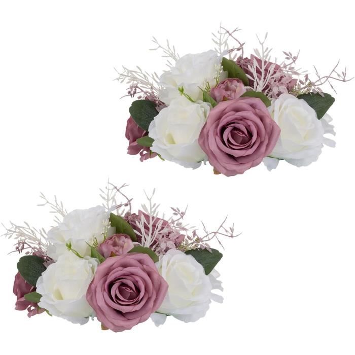 Lot De 2 Bouquets De Fleurs Artificielles Pour Décoration De Mariage ...