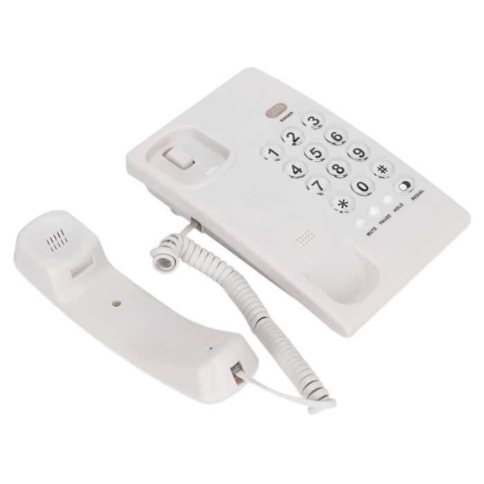 Sonew Téléphone fixe KX‑T504 Téléphone Filaire Simple Téléphone de Bureau Multifonctionnel avec ...