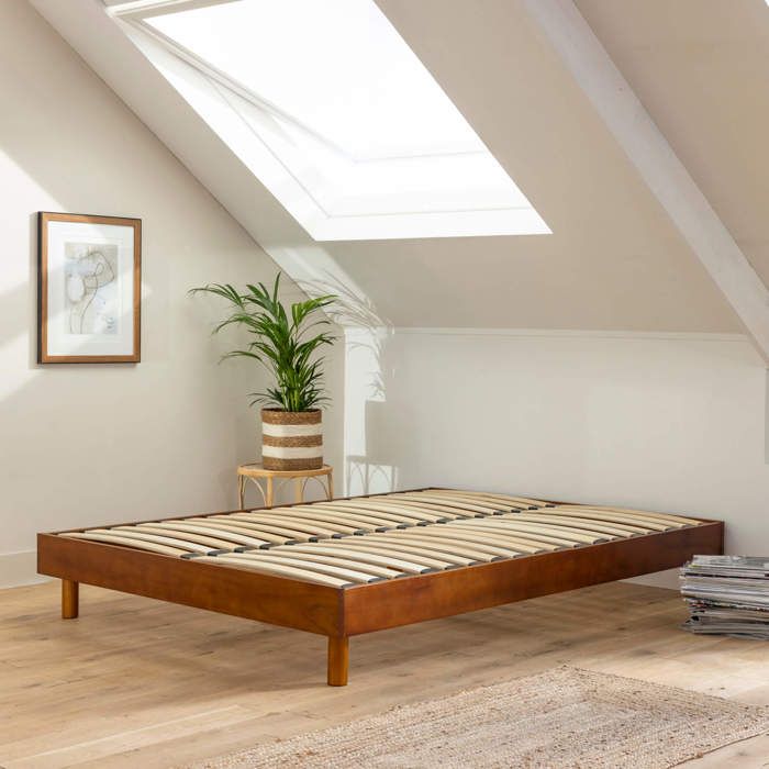 Sommier kit en bois massif noisette 140x190 - Marron noisette - Terre ...
