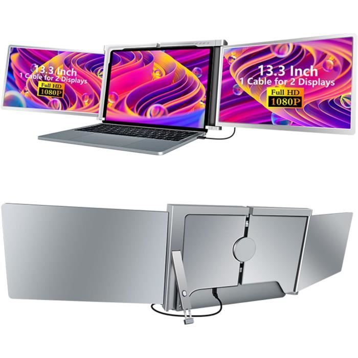 13.3'' Triple Écran Portable Moniteur Pour Ordinateur,1080P Full Hd ...