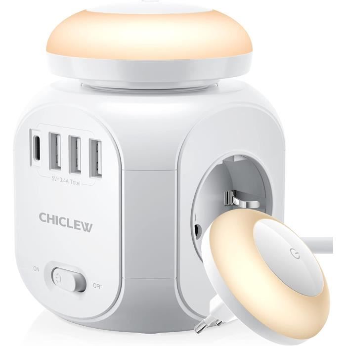Multiprises Parafoudre Avec Usb, Cube Multiprise Electrique Avec 4 ...