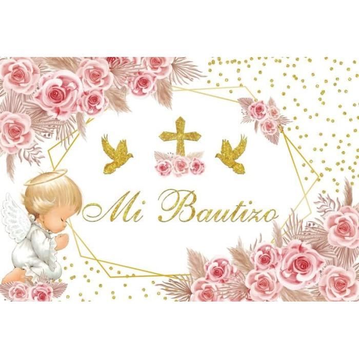 1.8X1.2M Toile De Fond De Baptême Pour Fille Fond De Photographie Rose ...