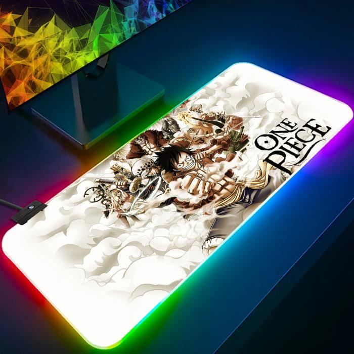 Animé une pièce Luffy Zoro RGB Pc Gamer clavier tapis de souris tapis ...