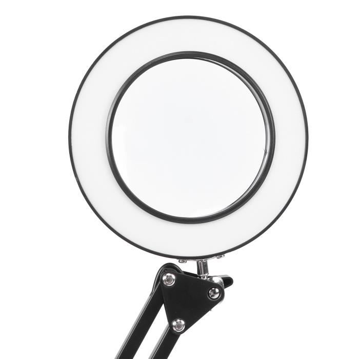 Lumière de loupe Lampe Loupe LED 5X avec Lampe Loupe LED, Pince de ...
