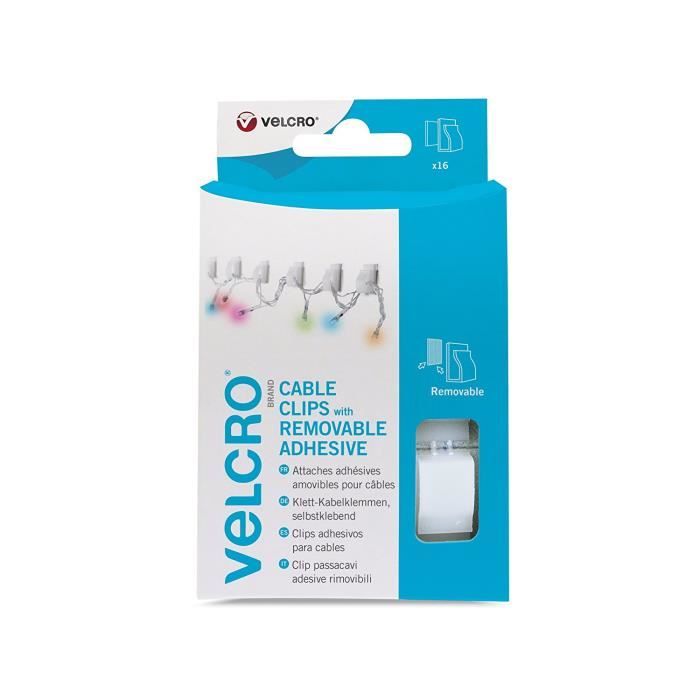 VELCRO Brand Clips with Removable Adhesive, Small - Opaque, Pack of 16 ...