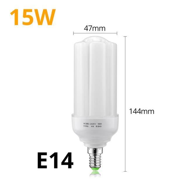 Ampoule,E14 15W-Warm White--Ampoule de maïs LED pour lustre, entièrement nouvelle, lampe LED ...