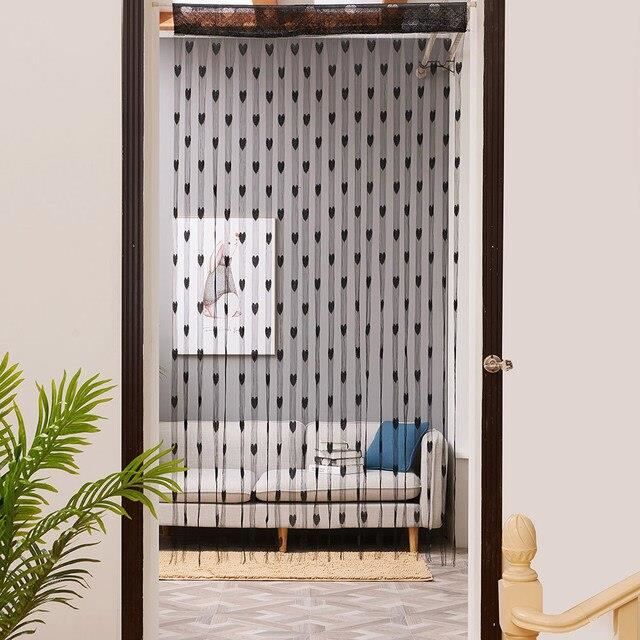 RIDEAU DE PORTE,Black--Rideau de porte avec chaîne en cœur, 50x200cm ...