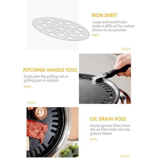 Ehskzjh Barbecue Grill Multifonctionnel 13 Pouces, Barbecue Charbon De ...